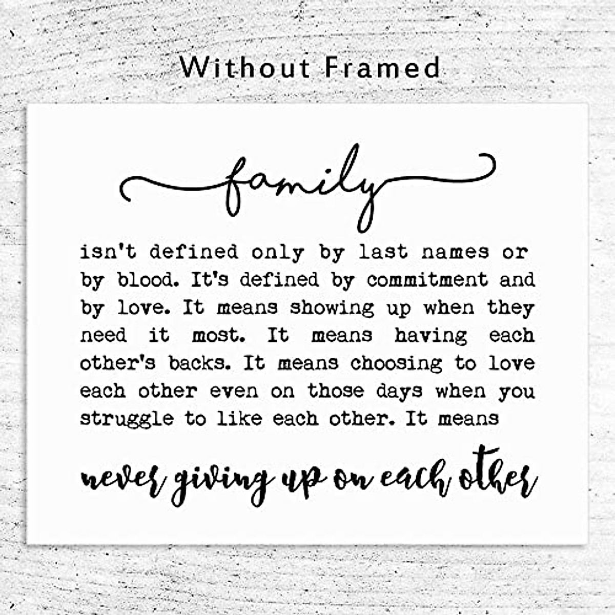 Family Isn't Defined, Family Quote, Family Wall Decor, Entryway Sign, Entryway Decor, Adoption Gift, Family Love, Family Definition, No Framed (11X14 INCH)