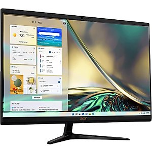 Acer Aspire 27" FHD Premium All-in-One Computer | 12th Gen Intel Core i5-1235U | Intel Iris Xe Graphics | Wireless Mouse & Keyboard | Windows 11 (Black, 32GB DDR4 | 1TB SSD)