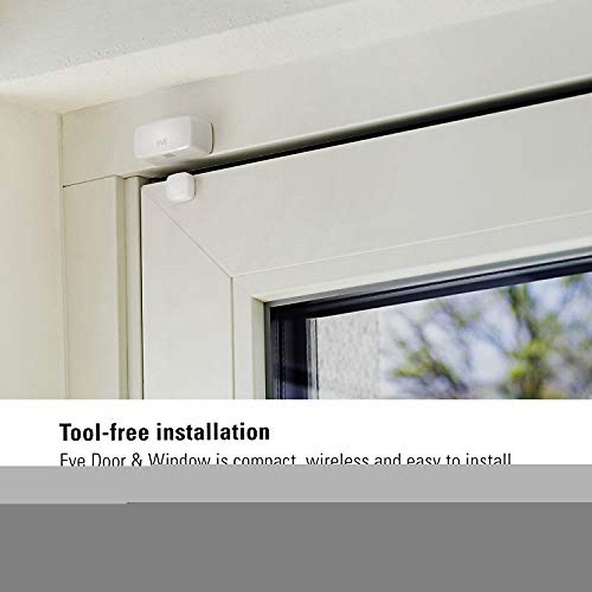 Eve Door & Window - Apple HomeKit Smart Home Wireless Contact Sensor for Windows & Doors, Automatically Trigger Accessories & Scenes, App Notifications