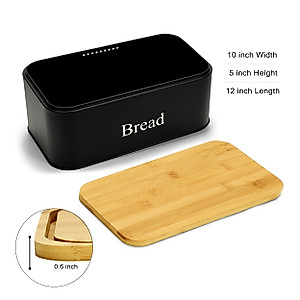 Simpli-Magic 79416 Bread Box Modern Farmhouse Design, Black, Standard