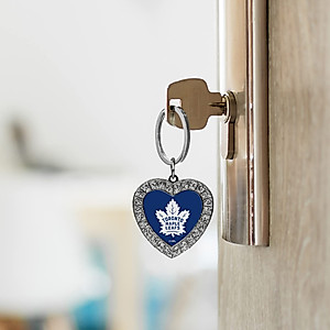 Rico Industries NFL Dallas Cowboys Bling #1 MOM Heart Key Chain Rhinestone Heart Keychain 3.5"x1.5"