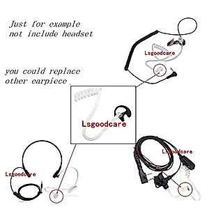 Lsgoodcare 20Pack White Silicone Rubber Replacement Mushroom EarTips Earbud Compatible for Motorola Kenwood Icom Yaesu Baofeng HYT Midland Cobra Radio Surveillance Acoustic Tube Earpiece Headset