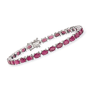 Ross-Simons 16.00 ct. t.w. Ruby Tennis Bracelet in Sterling Silver. 7 inches