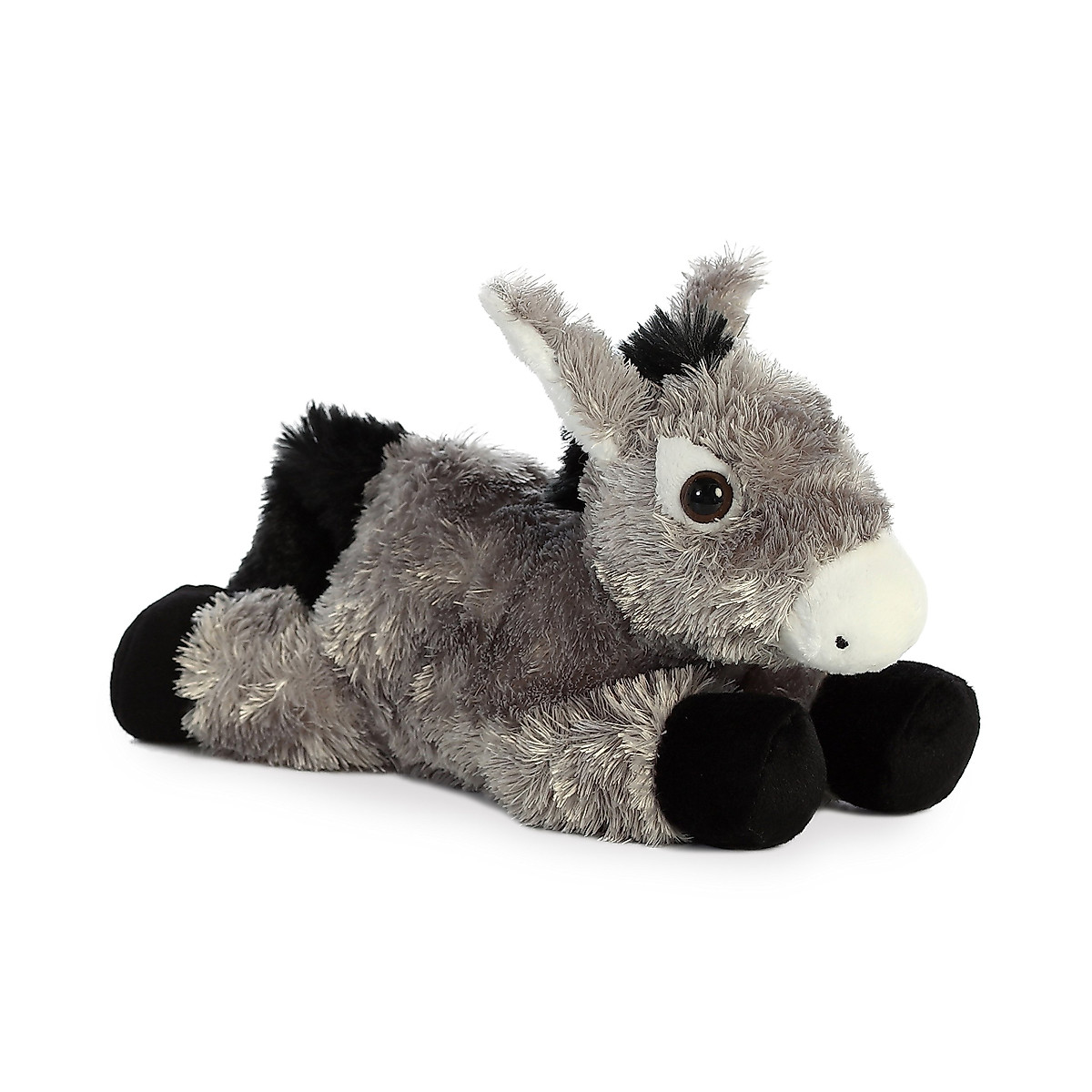 Aurora® Adorable Mini Flopsie™ Donkey Stuffed Animal - Playful Ease - Timeless Companions - Gray 8 Inches