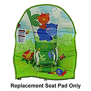 Ele Toys Replacement Part for Fisher-Price Rainforest Friends Comfort Curve Bouncer Baby Seat - CKR34 ~ Replacement Seat Cover / Pad, Green, Blue, Red, Orange, 8.0 ounces, 1.0 Count