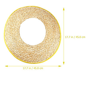 Tofficu Wheat Straw Hard Hat Sun Shade Construction Site Helmet Sunshield Cover