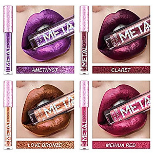 Glitter Shimmer Liquid Lipstick Set 12 Colors Shinning and Long Lasting Waterproof Colourful Lip Gloss Set (12 PCS)