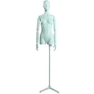 Mannequin Display Stand Female Tailors Dummy,Dressmakers Fashion Mannequin Display,Adjustable Dummy,with Double Reinforced Base (Green 2)