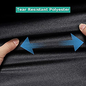 SunPatio Fire Pit Cover Round 44 inch, Heavy Duty Waterproof Fire Bowl Cover, Outdoor Patio Furniture Side Table Cover with Adjustable Drawstring and Handles, UV & Rip & Fade Resistant, Black