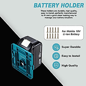 Crtbelfy Battery Holder Mount for Makita 18V Battery Dock Holder Fit for BL1860 BL1850 BL1840 BL1830 Batteries - 5 Pack