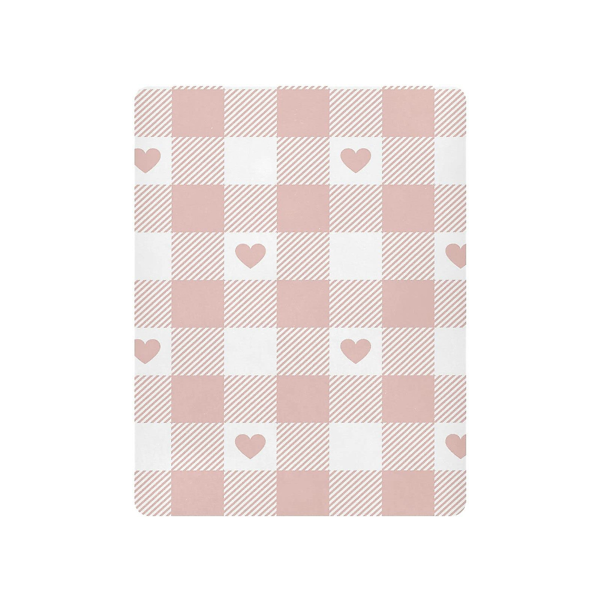 Custom Valentine's Day Plaid Baby Crib Sheets Soft Toddler Bed Sheets Breathable Mattress Cover Playard Sheet for Toddler Boys Nursery Bed Mattress, 52 * 28 * 9in