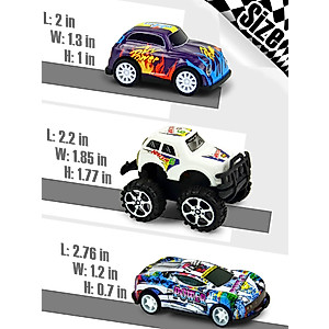 Vileafy 26 Pack Different Pull Back Cars for Kids Party Favors, 3 Styles of Small Vehicles for Kids 3-5 Years Old, Great Toys for Class Prizes, Treasure Box and Party Favors