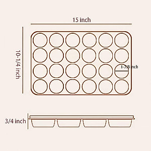 Kingrol 24-Cup Nonstick Mini Cupcake & Muffin Pans, Carbon Steel Baking Pans - 2 Pack