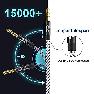 CableCreation 3.5mm Audio Cable [2-Pack 3Feet], Stereo Jack 3.5mm Aux Cable 90 Degree Compatible with Headphone, Phone, 2018 Mac Mini,Surface Dock, iPhones, Car Stereo & More