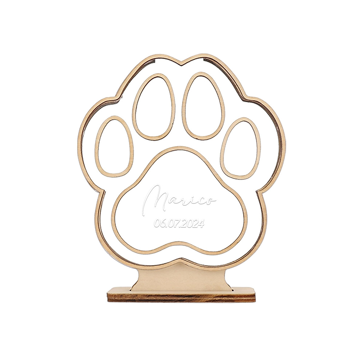 Personalized Pet Hair Keepsake Box for Dog and Cat Fur,Custom Dog Keepsake Memorial Box,Engraved Wood Memorial Box,Dog Paw Pet Storage Box for Dog and Cat Ashes, Loss Sympathy Gifts for Pet Lovers