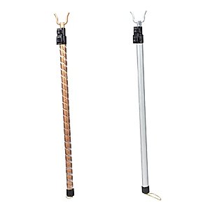 BESPORTBLE 2pcs Retractable Clothesline Outdoor Stainless Steel Toilet Paper Holder Adjustable Hitch Closet Clothes Pole Clothes Reaching Rods Reach Pole Hook Clothes Fork Rod Extender