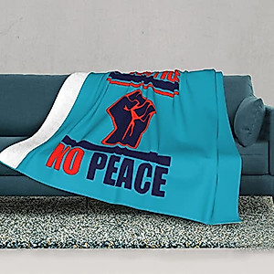 NUTTAG No Justice No Peace Throw Blanket Warm 60x50 Inches Fleece Throw Blankets for Bed Couch Living Room All Seasons Air-Conditioning Quilt