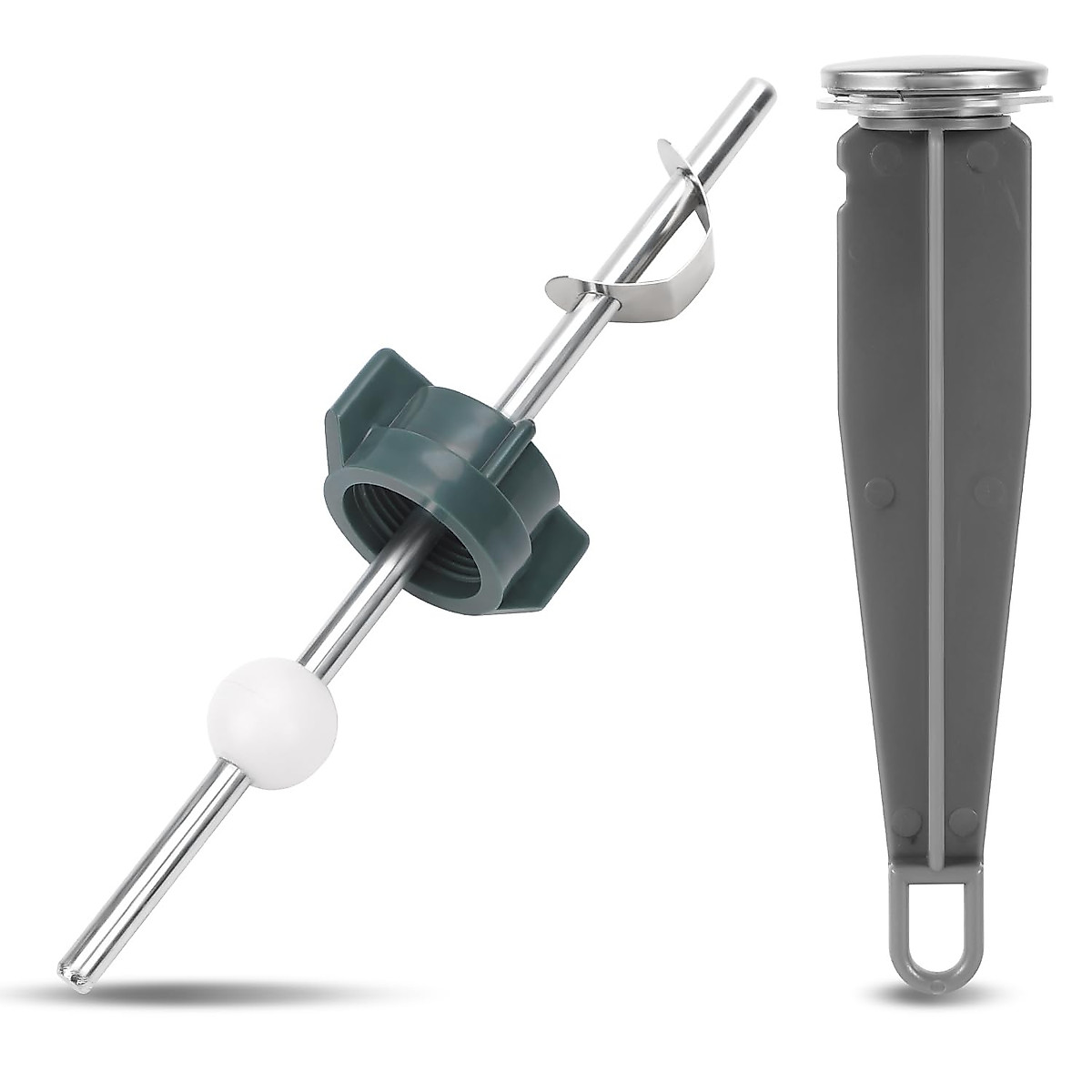 2pcs Sink Drain Parts, Lavatory Pop Up Stopper Assembly with Plug Bathroom Sink Drain Kit Pivot Ball Rod Replacement Compatible with Price Pfister & Popular Band(Grey,Green)