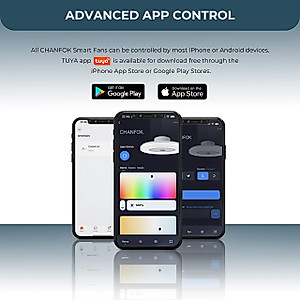 CHANFOK Ceiling Fan With Light Remote Control,Flush Mount Low Profile Ceiling Fan With Light Dimmable 6 Speed - Work with Alexa/Google Home