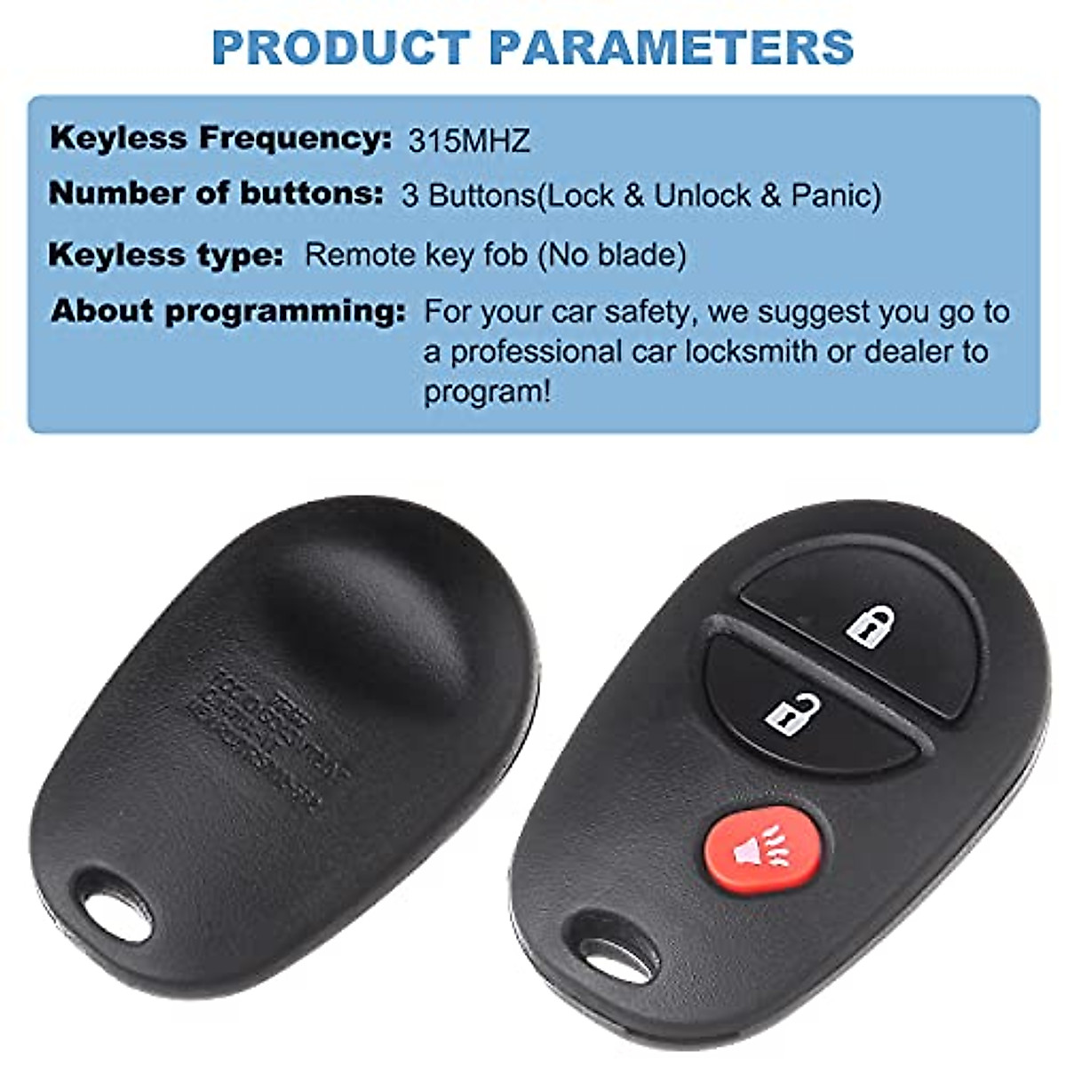 ECCPP Keyless Entry Remote Key Fob for Toyota for Highlande for Sequoia for Sienna for Tacoma for Tundra 2004-2014 FCC GQ43VT20T 1470A1T 89742AE010-1PCS