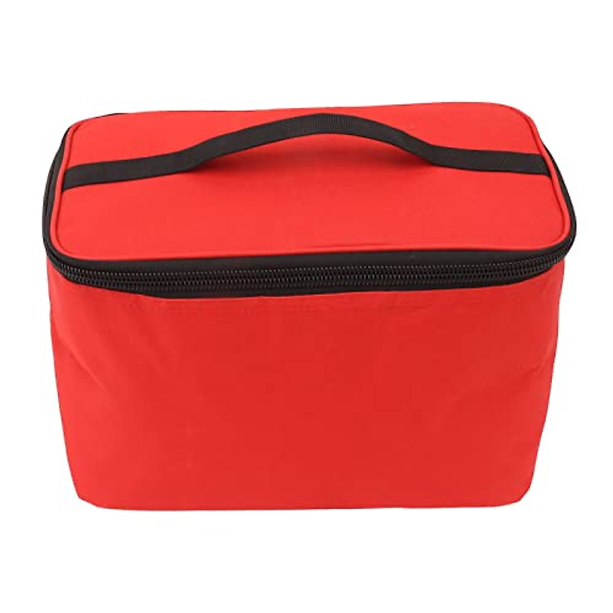 Aqur2020 Insulated Grocery Bag, Sustainable 3 Layers Large Capacity Food Transport Carrier Portable Reinforced Handles with Zipper for Camping (Red)