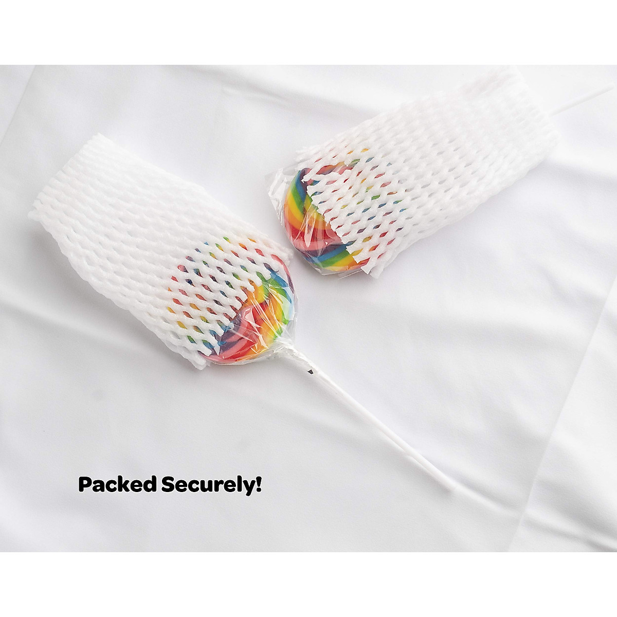 24 Rainbow Lollipops Individually Wrapped Non Broken 12 Large Swirl Lollipop 3" and 12 Large Twisty Pops, Perfect Suckers for Gift, and Holiday Decorations,