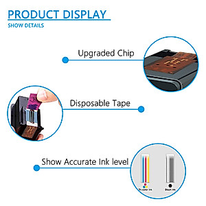 KCMYTONER High Yield Remanufactured 63XL 63 XL 63BXL Black Ink Cartridge Compatible for HP OfficeJet 5255 5258 4650 Envy 4520 4516 Deskjet 2130 Printer, Show Ink Level with The Latest chip - 1 Pack