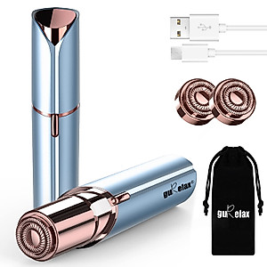 Facial Hair Removal for Women(as seen on tv), Gurelax Flawless Facial Hair Remover, Electric Face Shaver, Painless Hair Removal Device for Lip, Chin with 2 x Replacement Heads