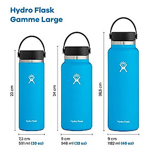 Hydro Flask Water Bottle - Stainless Steel & Vacuum Insulated - Wide Mouth 2.0 with Leak Proof Flex Cap - 20 oz, Spearmint