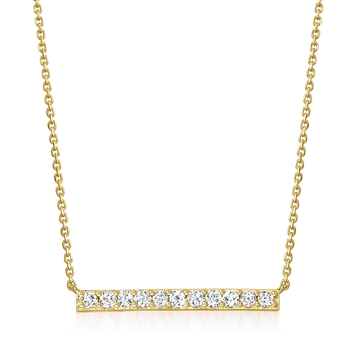 Ross-Simons 0.50 ct. t.w. Diamond Bar Necklace in 18kt Gold Over Sterling. 16 inches