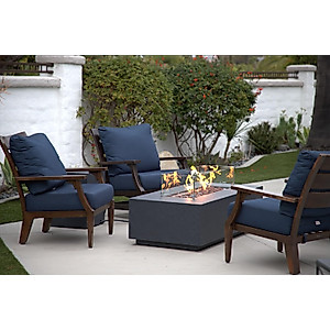 AMS Creations | Chelsea 55 inch Rectangular Wavy Dark Gray Concrete GFRC Natural Gas Fire Table Pit