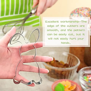 Crethinkaty Easter Cookie Cutter-1 Pcs Bunny Shaped Stainless Steel Cookie Cutter,Rabbit Cookie Mold for Easter.