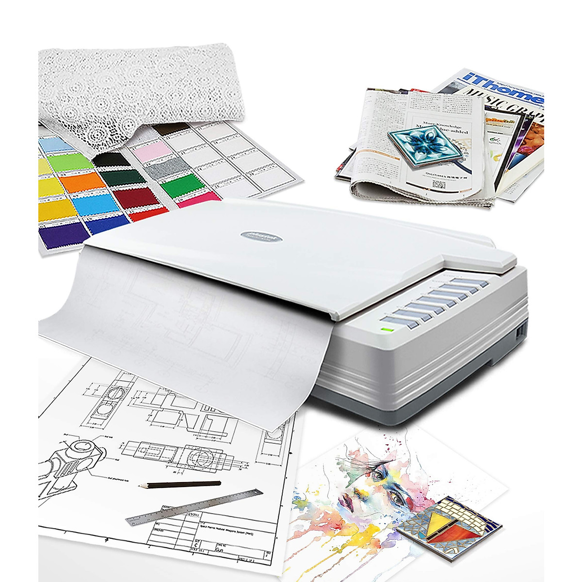 Plustek OpticPro A320E - A3 CCD Flatbed Scanner, 12" x 17" scan Area with 800dpi scan Resolution. ICA & Twain Compliant.