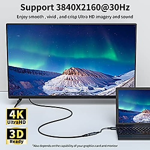 IIABC 4K DisplayPort to HDMI Adapter Cable, Gold-Plated Uni-Directional Display Port PC to HDMI Screen Converter (Male to Female) Compatible for HP, Dell, GPU, AMD, NVIDIA, More. Passive