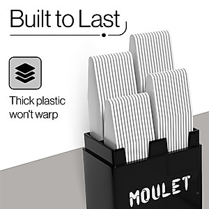 Moulet 56 Collar Stays for Men's Dress Shirts - Premium Dress Shirt Collar Inserts, 4 Sizes - Plastic Collar Stays for Men (Plastic)