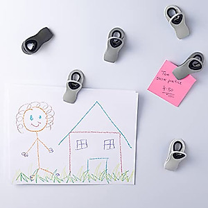 edge Chip Clips for Food Snack Bags and Storage Non-Slip with Magnetic Back and Loop Holes (20 Piece Medium, Charcoal)