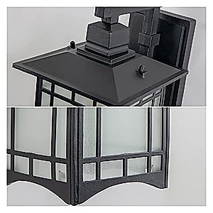 TAMSOI LED Outdoor Wall Light Fixtures Outdoor Wall Lanterns Waterproof Small Wall Sconce Black Metal Porch Lights Outside Lighting Wall Mount E27 for Garage Driveway Patio