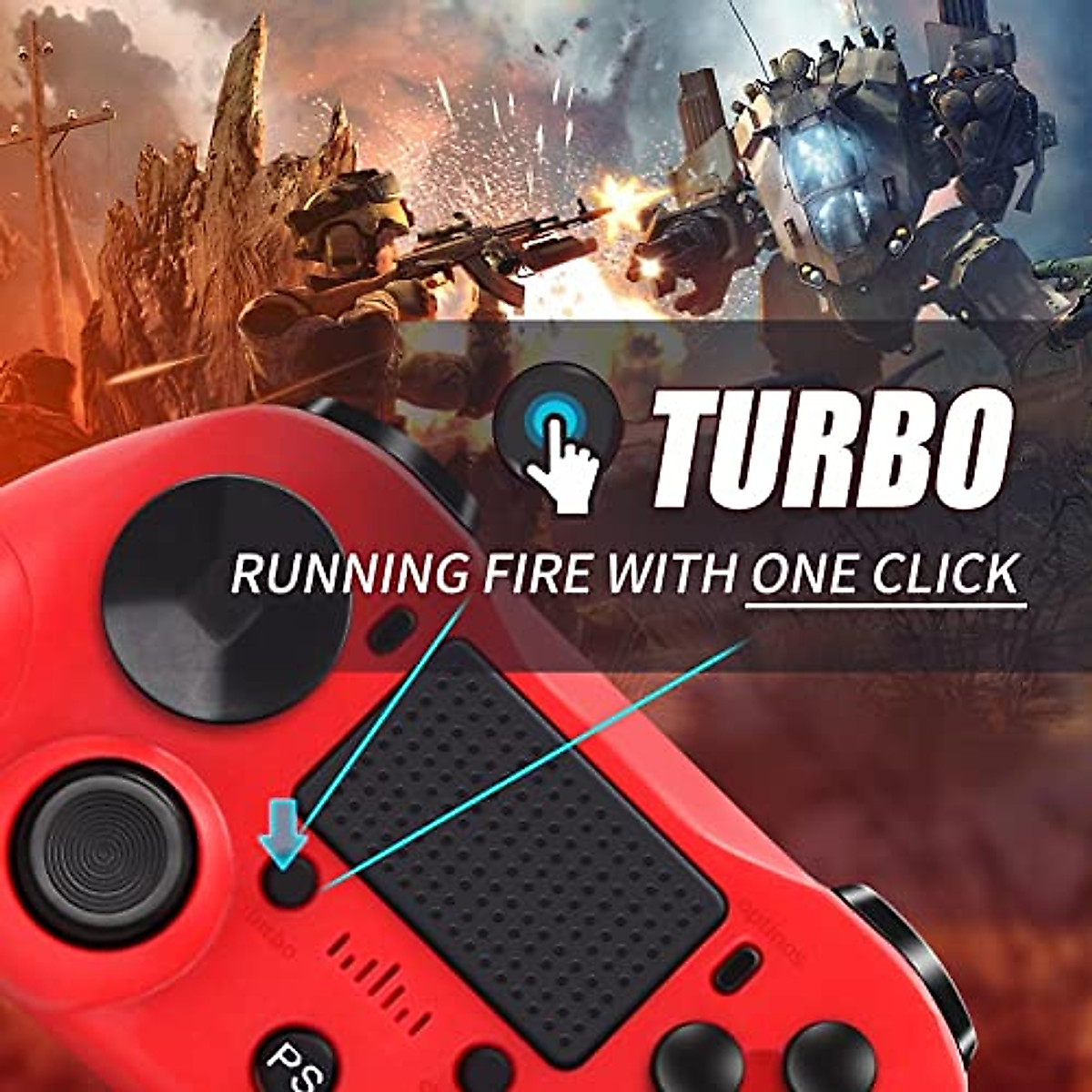 EFFUN Wireless Controller for PS4 /Slim/Pro/PC, Pa4 Controller for Playstation 4 Controller for PS4 Controller with DoubleShock, Motion Sense, Touchpad, Audio Jack, Speaker, Turbo, Gifts for Children