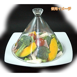 東洋セラミックス Microwave Dedicated Dream Tajin Pot (Corner) 7.9 inches (20 cm), Glass Lid, White ID-21-26