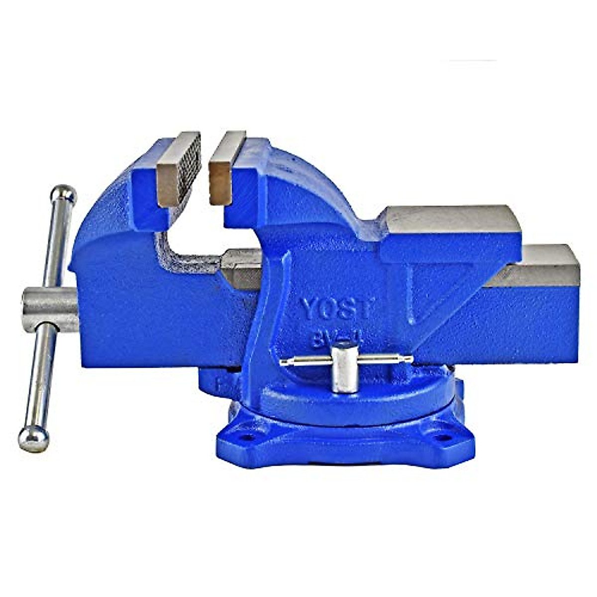 Yost Vises Tool 4-Inch Workshop Duty Bench Vise, Model BV-4, with 120-Degree Swivel Base, Blue