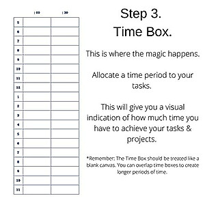 The Time Box Daily Time Management Planner - Time Blocking To Do List Planning Pad, Blank Hourly Notepad - Personal Organizer Notepad for Work - Brain Dump Agenda Notebook - 60 Undated Sheets 7" x 10"