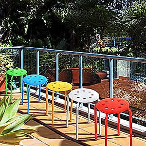 Yaheetech 17.3'' 5PCS Indoor Outdoor Industrial Stackable Stools Bar Chairs Colorful Chairs