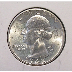 1942-D Choice BU Silver Washington Quarter