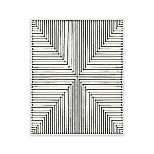 RUGGABLE x Jonathan Adler Washable Rug - Perfect Modern Area Rug for Living Room Bedroom Kitchen - Child Friendly - Stain & Water Resistant - Inkdrop Black & Ivory White 8'x10' (Standard Pad)
