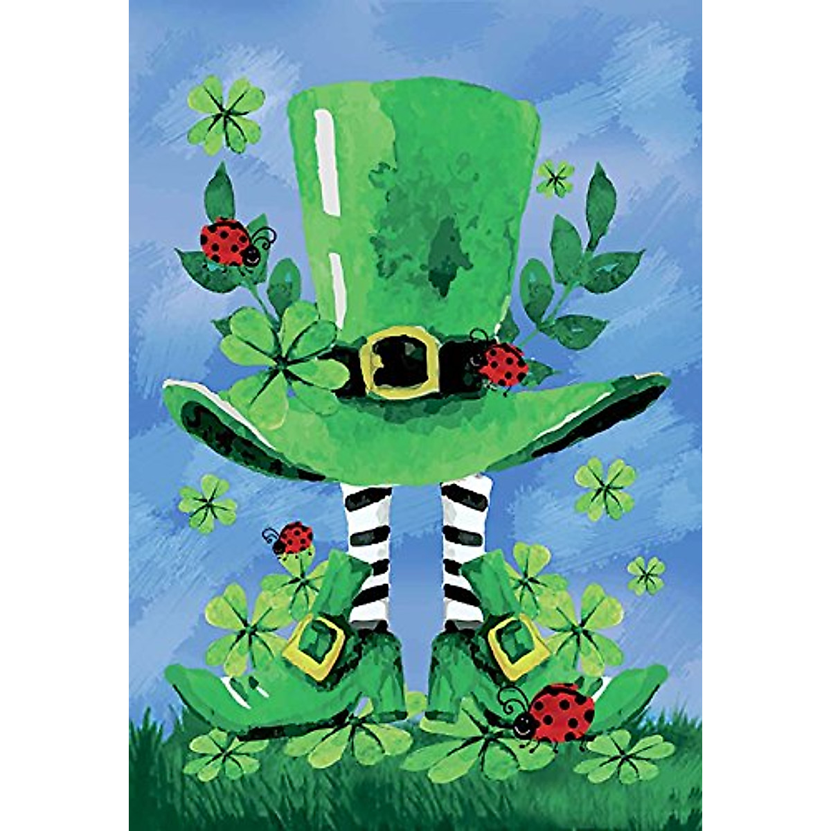 Morigins Shamrock Shower St Patricks Day Flag 28x40 Inch Decorative Green Double Sided Spring House Flag