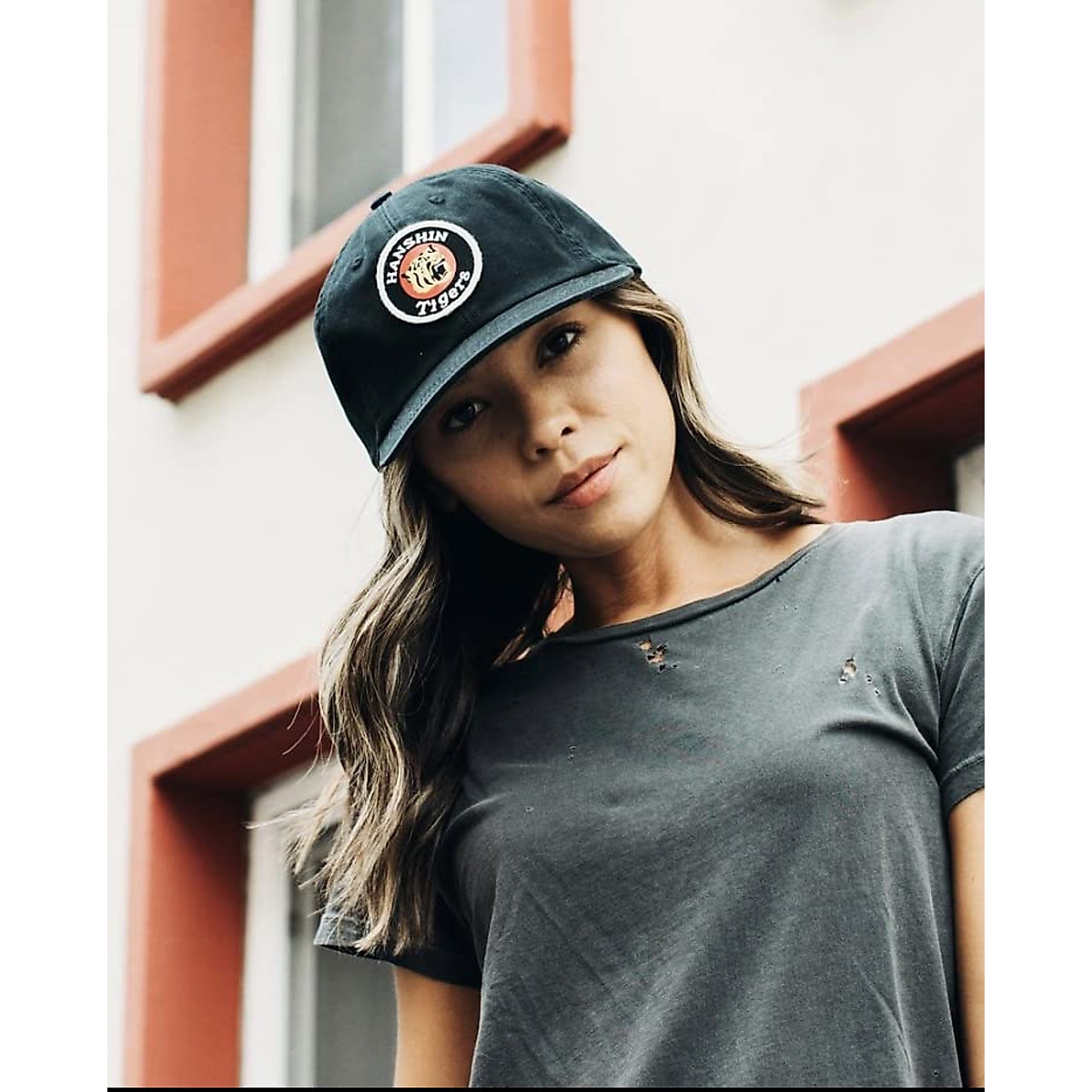 AMERICAN NEEDLE Hanshin Tigers League Japanese Nippon Baseball Adjustable Dad Hat, Hepcat, Black (43870A-HTI-BLK)