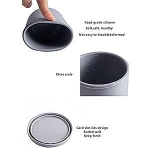 Mini Silicone Bowl Silicone Cup with Lids for Dessert,Fruit,Snack,Candy,Coffee,Small Silicone Bento Box Microwave Freezer Safe Portable Food Storage Container(grey)