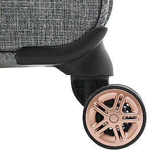 kensie Women's Hudson Softside 3-Piece Spinner Luggage Set, Heather Gray, (16/20/28)