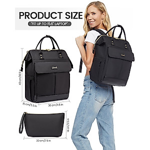 LOVEVOOK Laptop Backpack for Women,15.6 Inch Work Travel Backpack with Charging Port, Teacher Nurse Bag With Organizer Pouch Fashion Daypack Computer Backpack for Business College