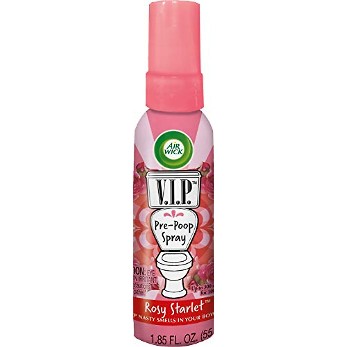 Air Wick V.I.P. Pre-Poop Toilet Spray, Up to 100 uses, Contains Essential Oils, Rosy Starlet Scent, Travel size, 1.85 oz, Holiday Gifts, White Elephant gifts, Stocking Stuffers
